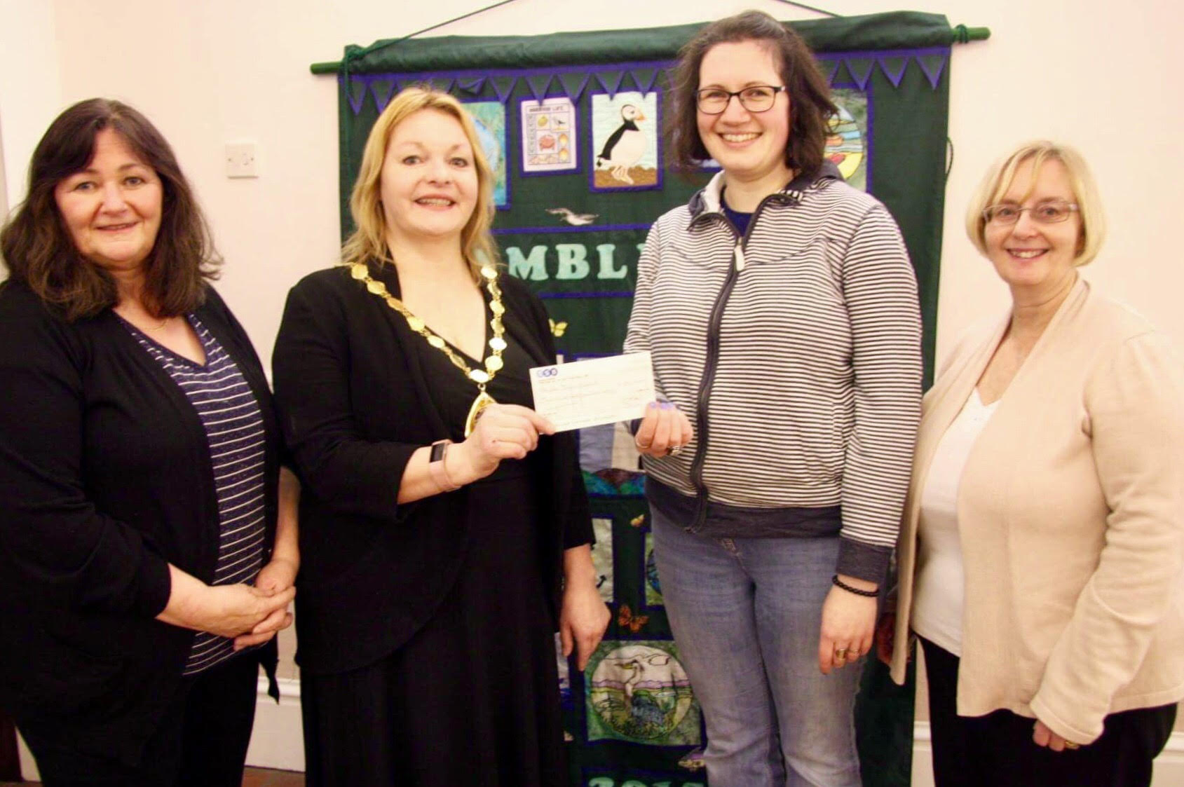 Amble's Mayor, Jane Dargue was delighted to receive a donation of £100 ...